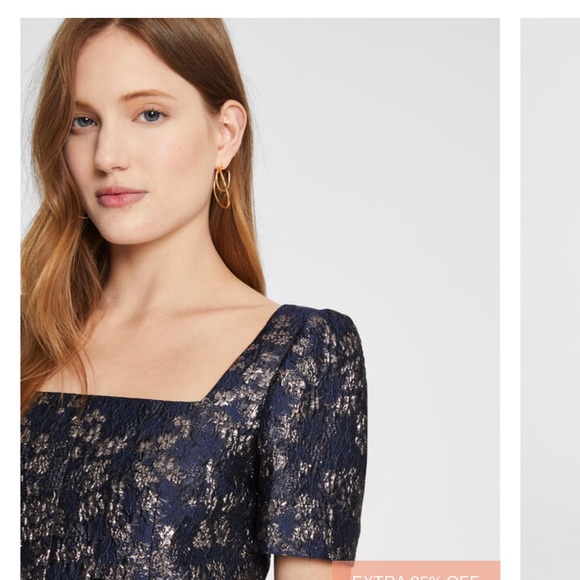 Club Monaco | Tops | Nwt Club Monaco Brocade Puff Sleeve Chemise | Poshmark